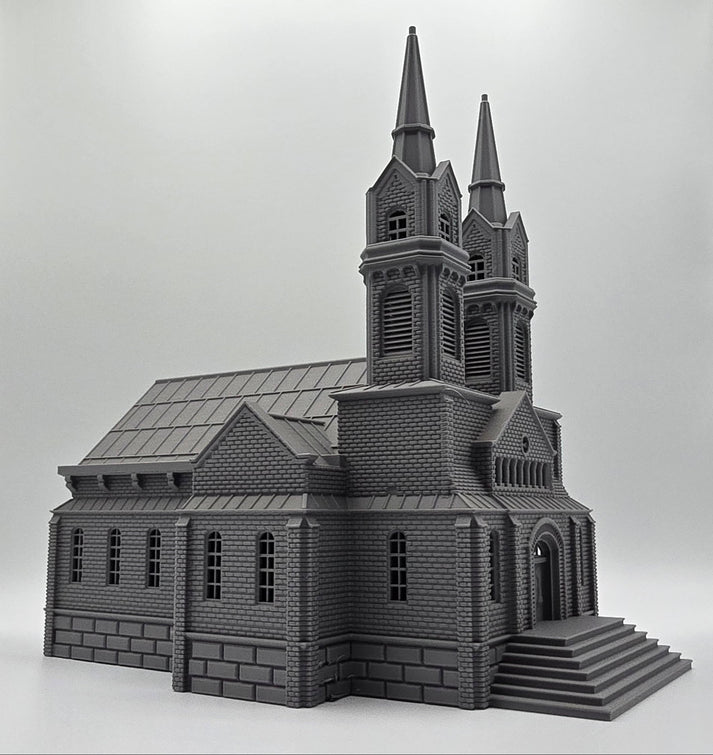 HO Scale Twin-Spire Brick Church – Mr Craft Structures